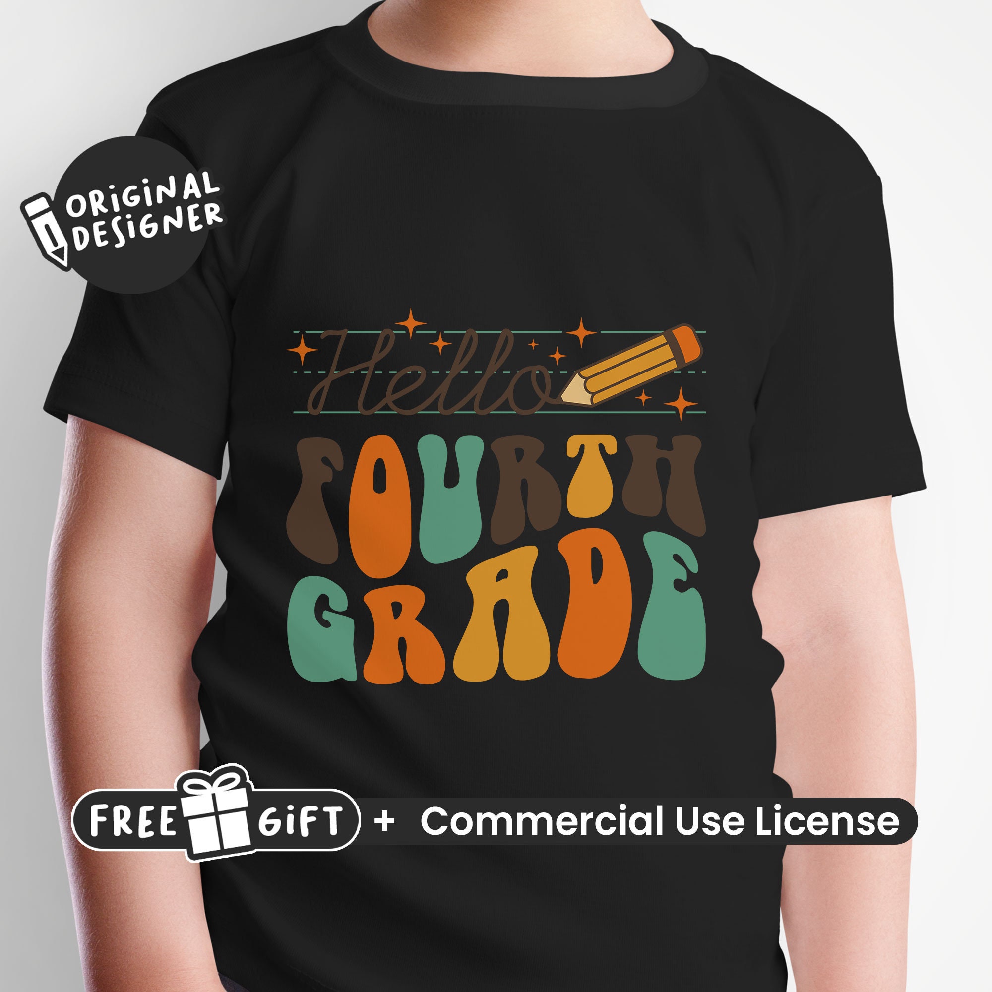 Hello Fouth Grade Retro Wavy Svg Png, Hello School Svg, Back to School ...