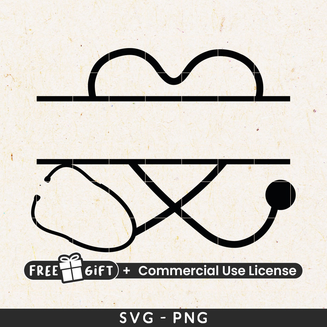 Nurse Svg, Nurse Split Name Monogram Svg, Stethoscope Heart Svg ...