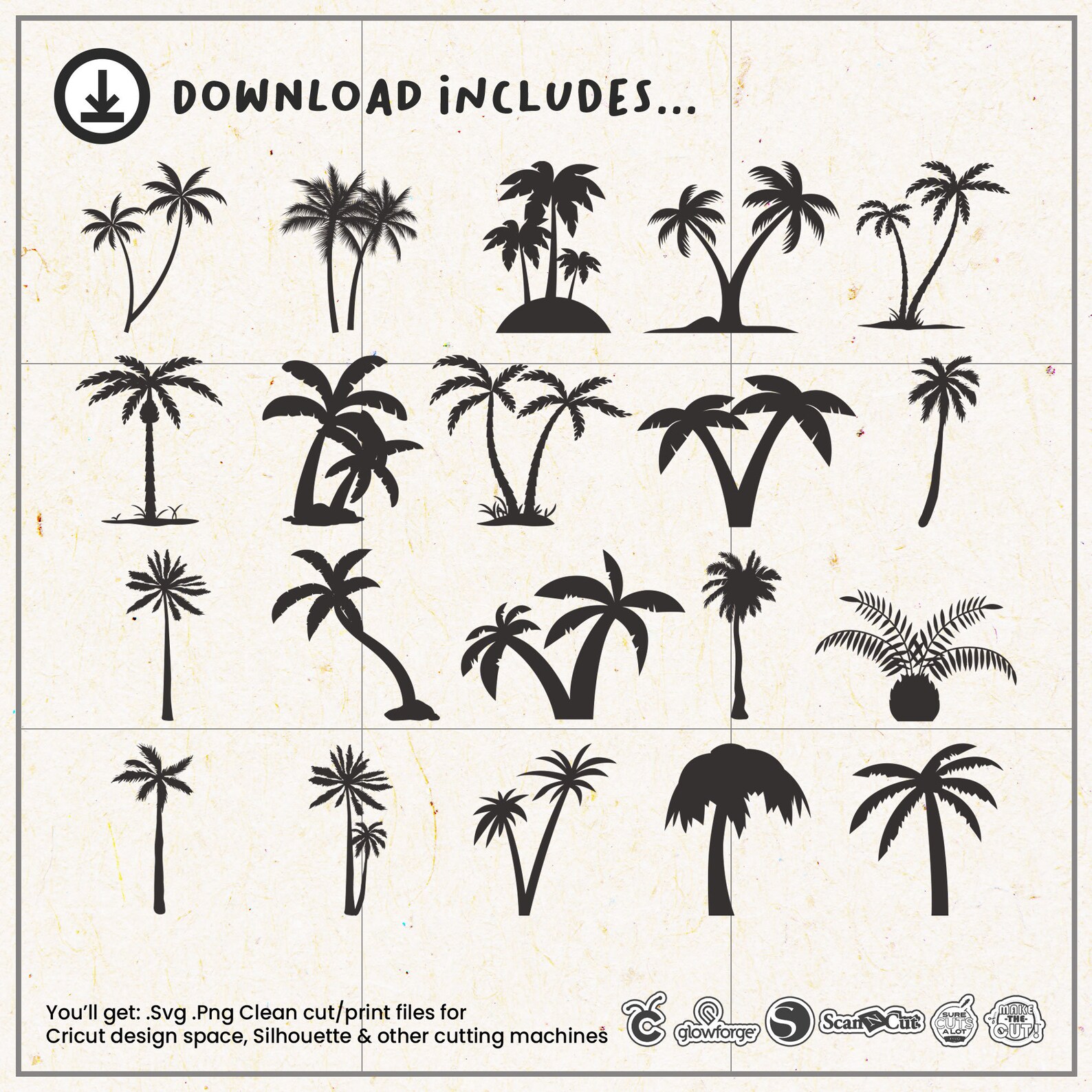 70 Palm Trees Svg Bundle, Palm Tree Svg, Eps/png/dxf, Palm Cricut ...