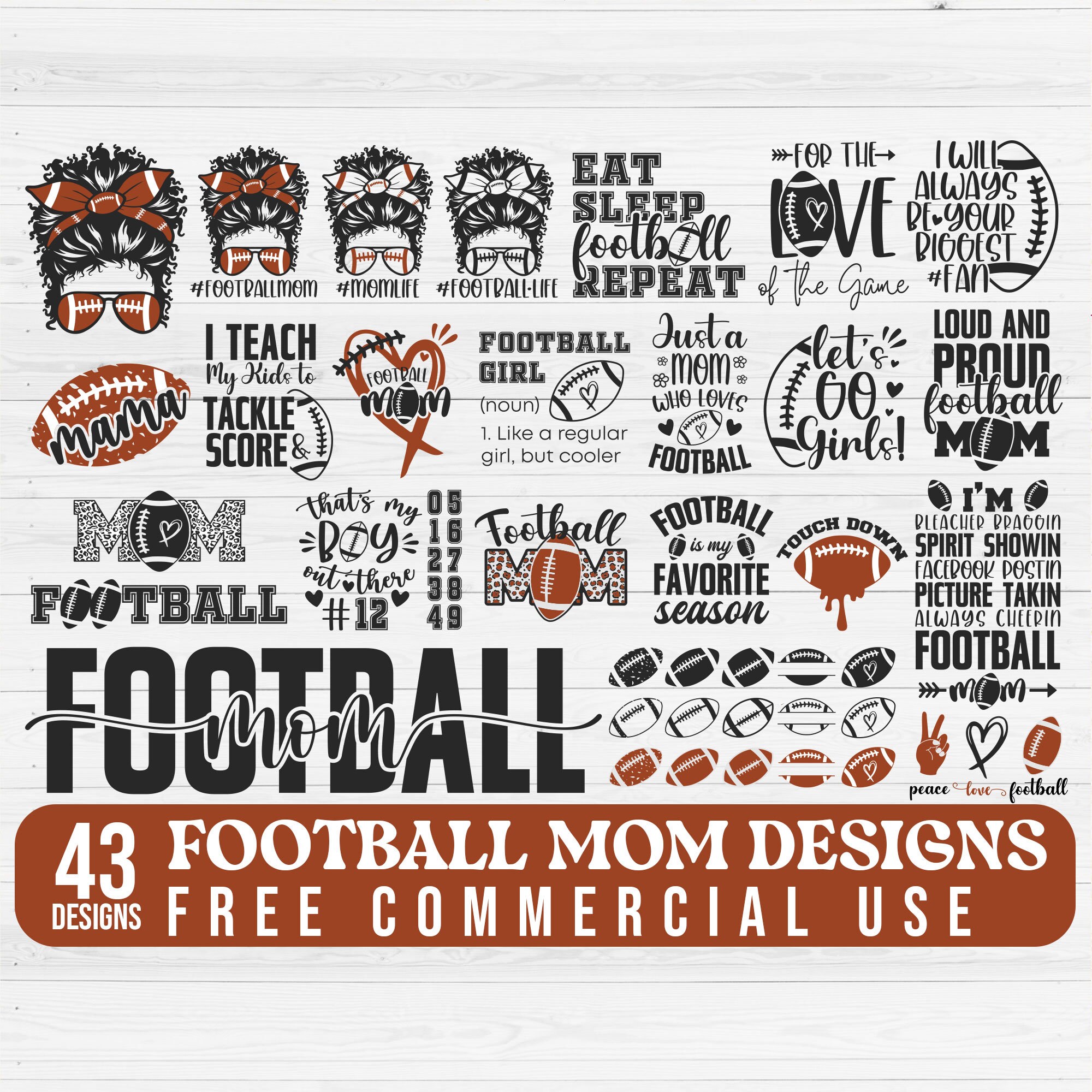 Football Mom SVG Bundle, Football Svg, Sports Svg, Messy Bun Svg, Mom ...