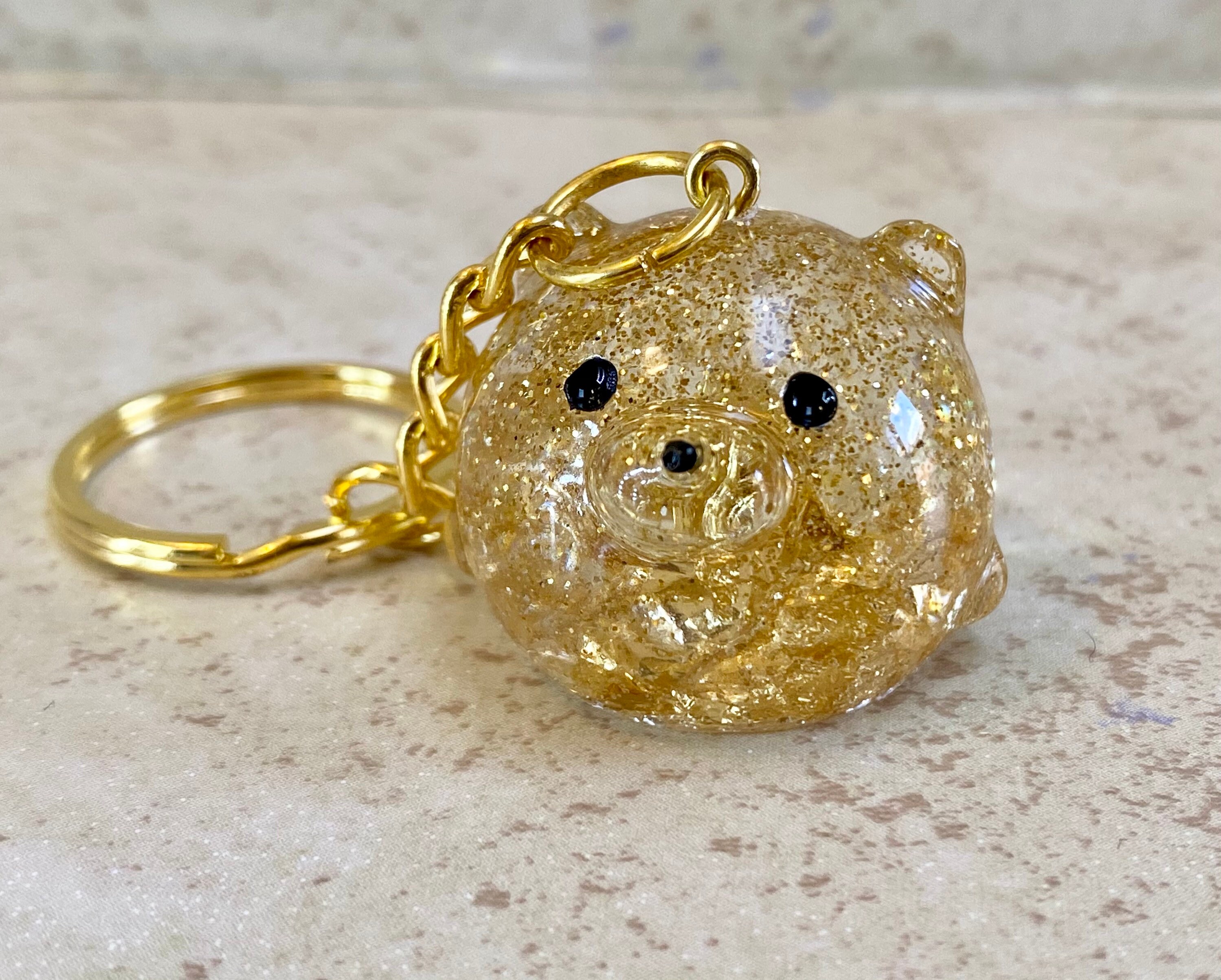 Gold Bear Animal Keychain | Etsy