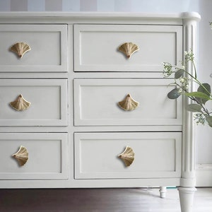 Ginkgo Leaf Brass Knobs and Pulls Leaves Drawer Knobs | Etsy