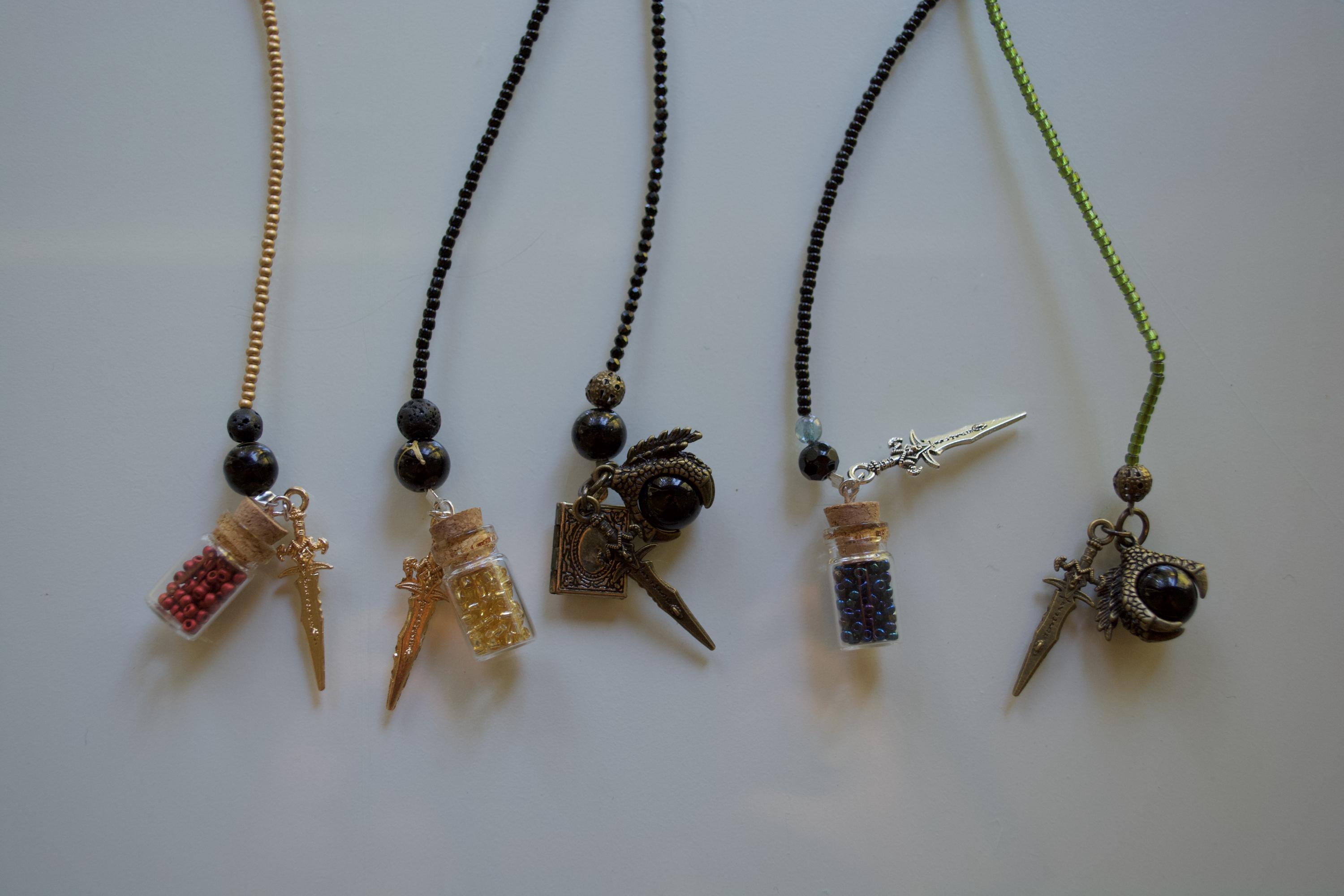 Dragon Charm Bookmark: Fantasy Daggers, Potion Bottles, Bookish Gift ...