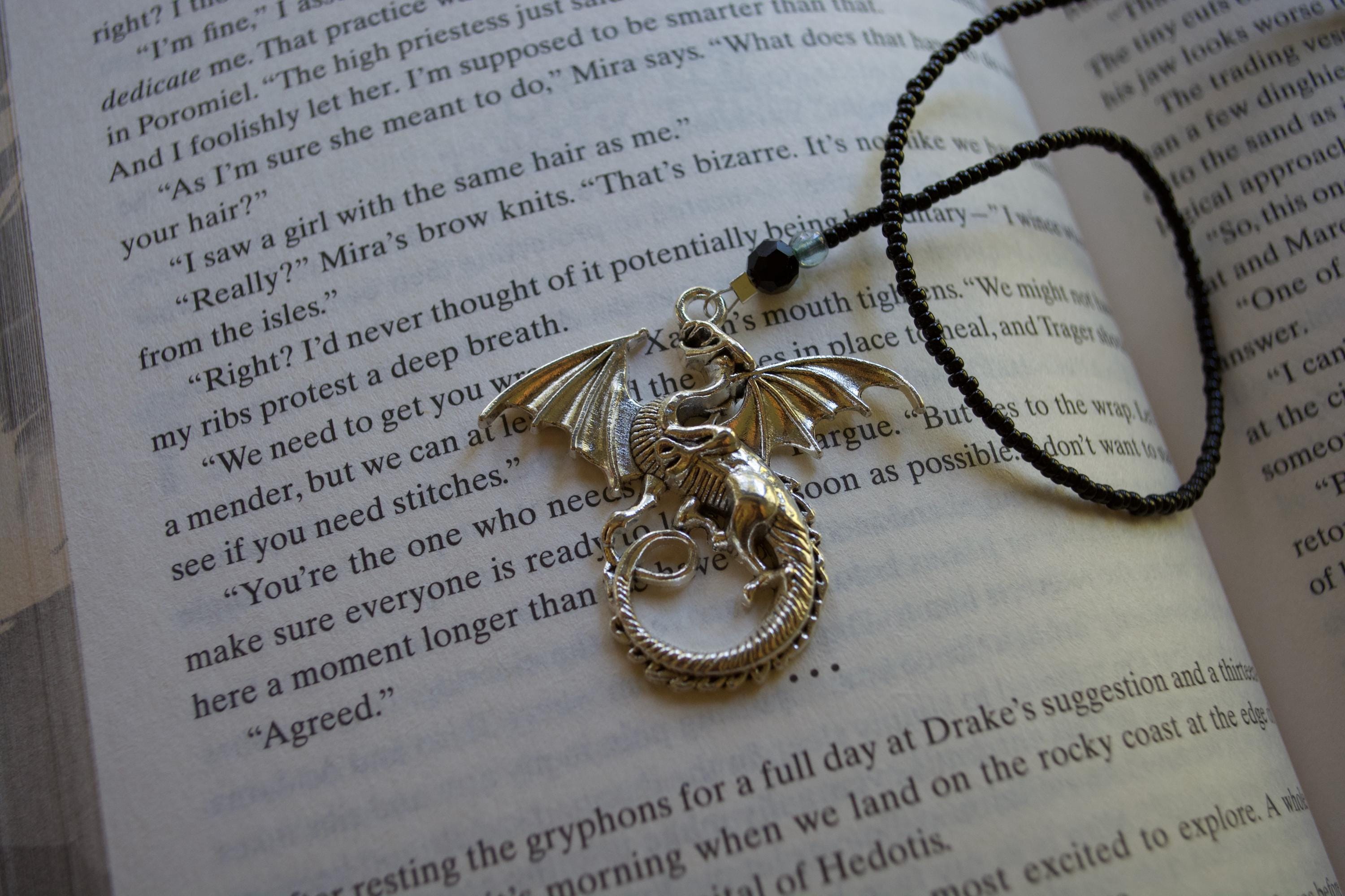 Dragon Charm Bookmark: Fantasy Daggers, Potion Bottles, Bookish Gift ...