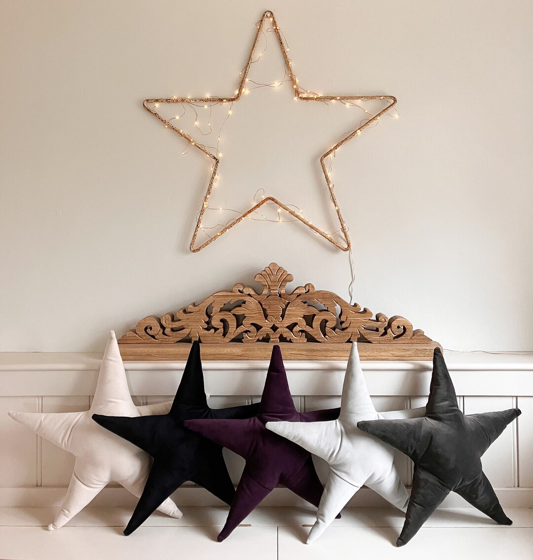 Velvet Star Cushion: Handmade Plush Pillow, Luxury Home Decor for ...