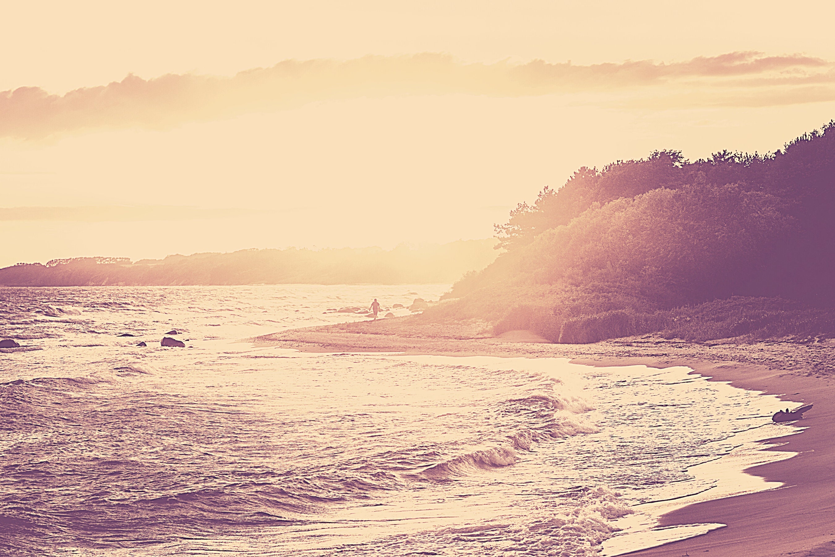 Vintage Beach Waves Print Sunset Printable Ocean Printable - Etsy