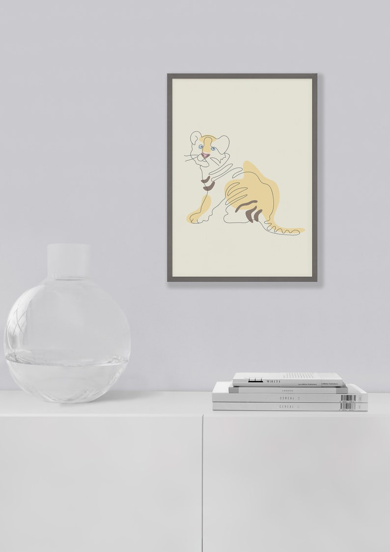 Line Art. Tiger Poster | Line Art. Tiger Wall Art | Line Art. Tiger Art ...