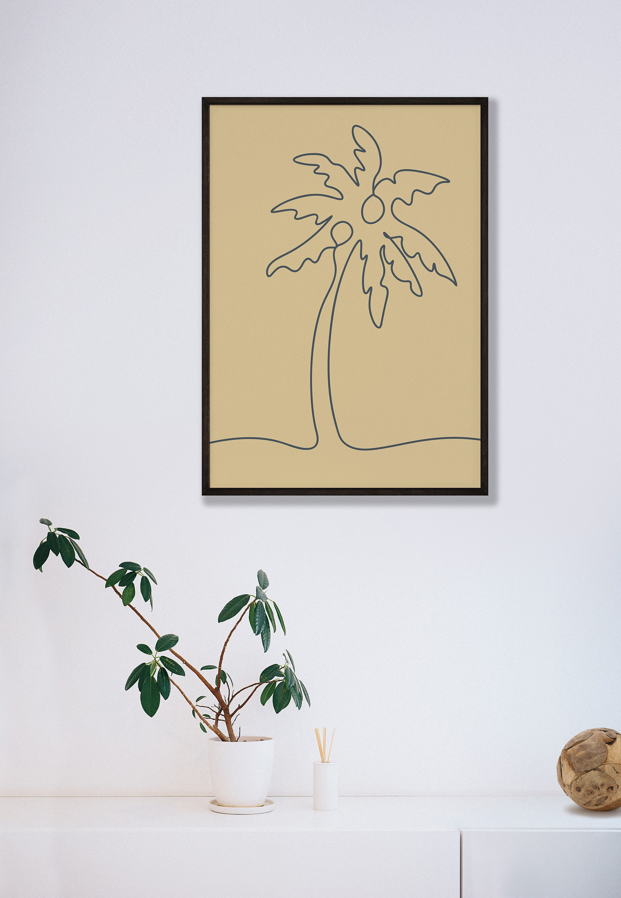 Palm Tree Poster | Continuous Line Art | Trendy Wall Art | Trendy ...