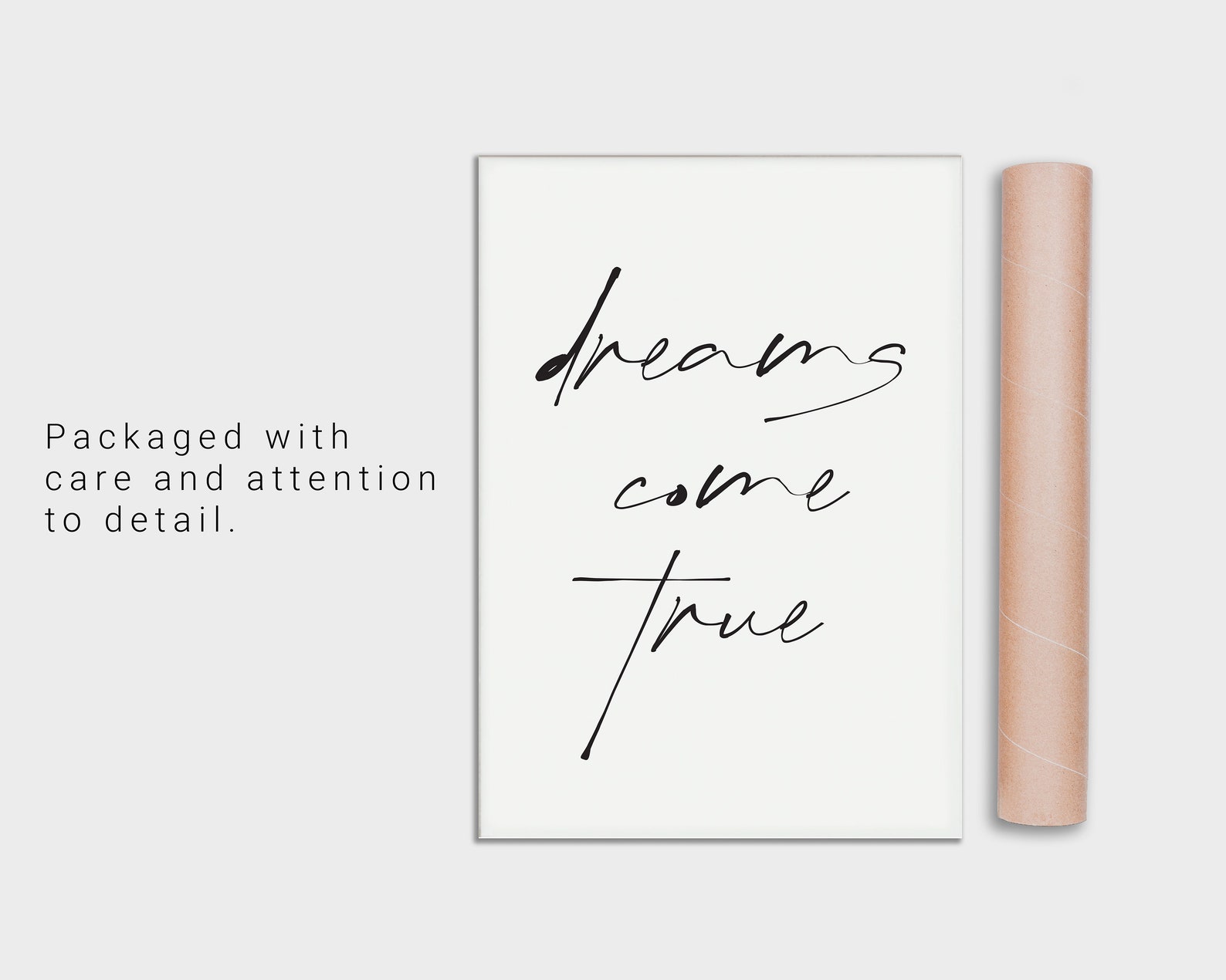 Dreams Come True Poster | Motivational Wall Art | Typography Style Art ...