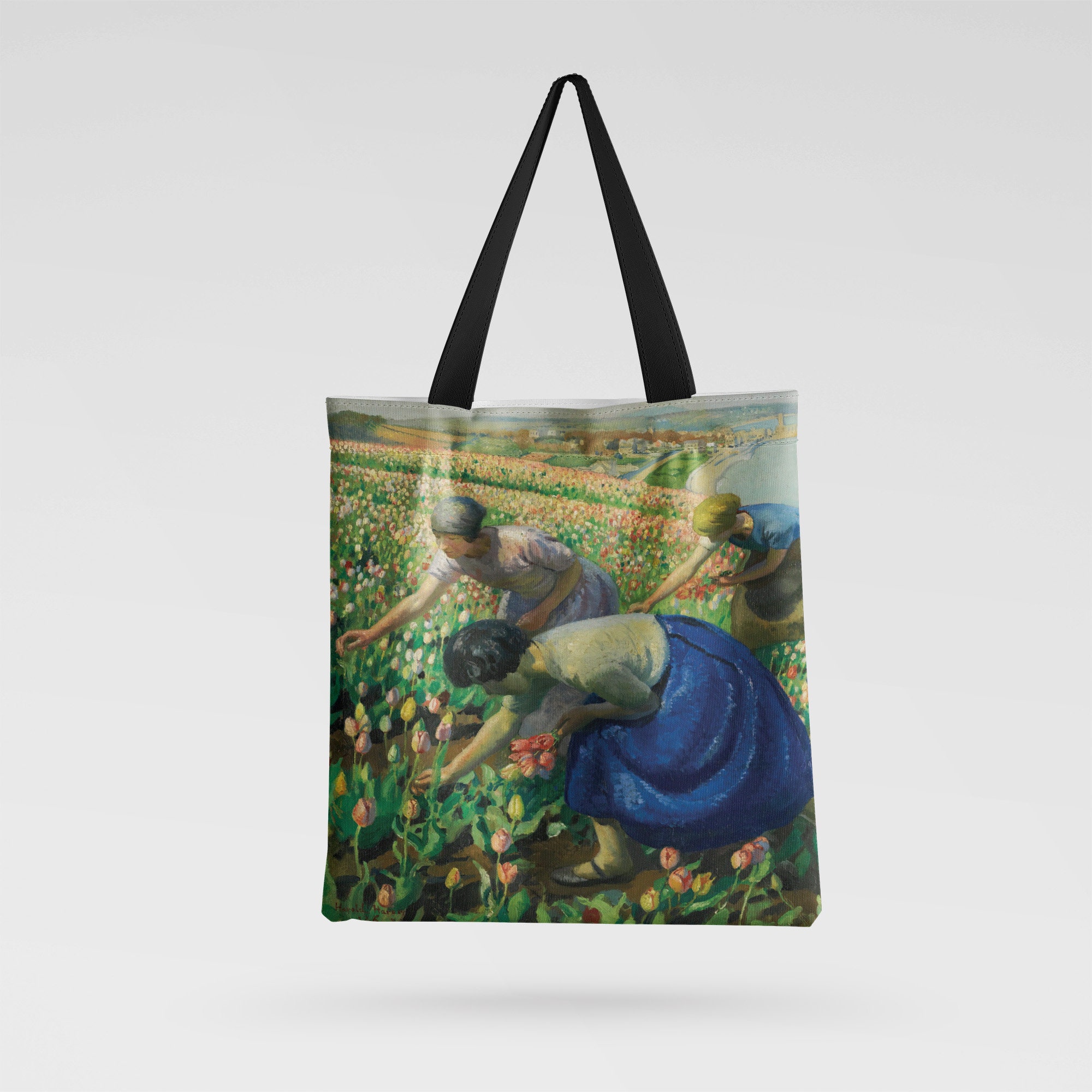 Harold Harvey "tulip Pickers" 1926 Design Tote Bag | Shopping Bag | Eco ...