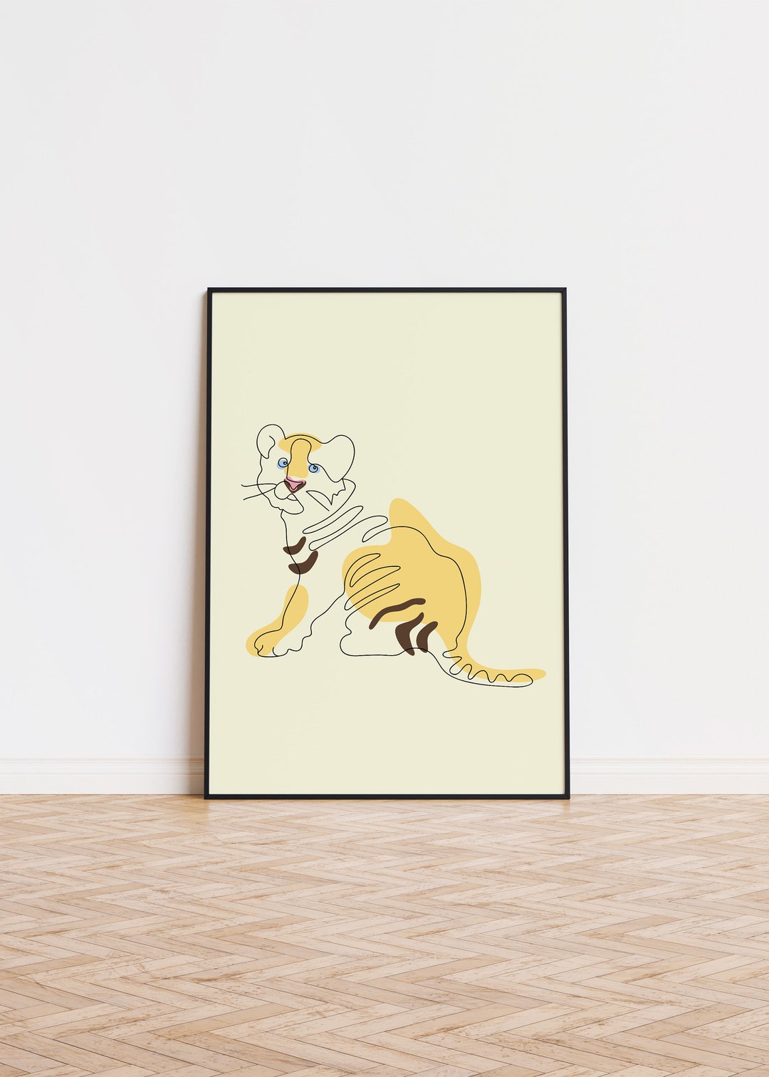 Line Art. Tiger Poster | Line Art. Tiger Wall Art | Line Art. Tiger Art ...