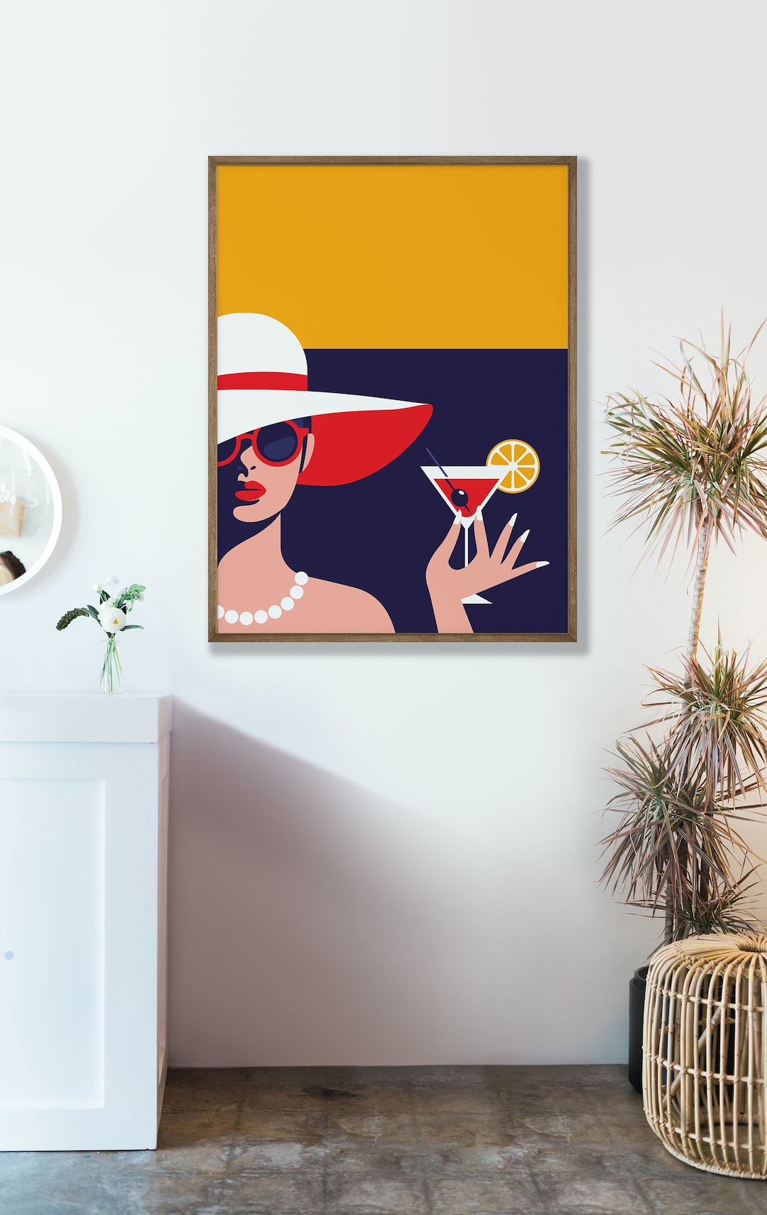 Sunset Martini Poster | Martini Wall Art | Minimalistic Style Art ...