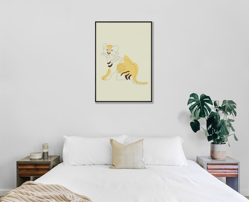 Line Art. Tiger Poster | Line Art. Tiger Wall Art | Line Art. Tiger Art ...