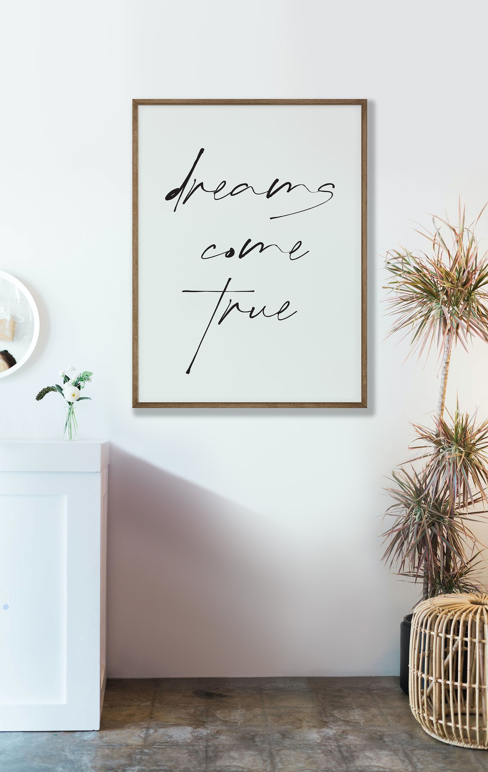 Dreams Come True Poster | Motivational Wall Art | Typography Style Art ...