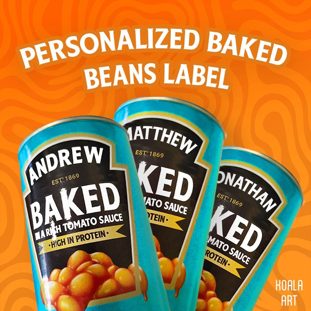 Personalized Baked Beans Can Labels | Custom Labels for Special ...