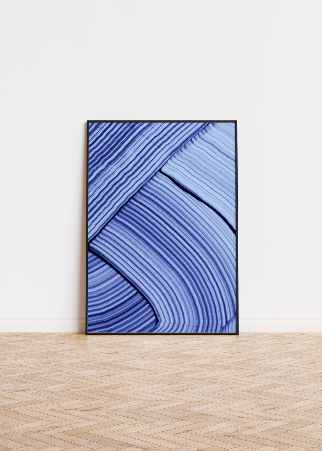 Blue Abstract Poster | Blue Abstract Wall Art | Blue Abstract Leaves ...