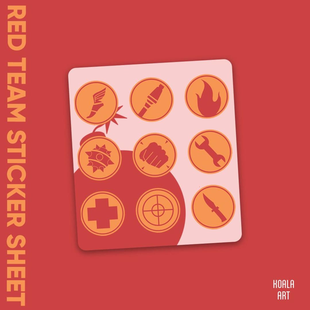 Class Icons Sticker Sheets - Blue and Red Team Designs - Etsy