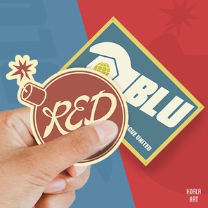 Team Fortress 2 Stickers Blue, Red Teams & Mann Co. High-quality Vinyl ...