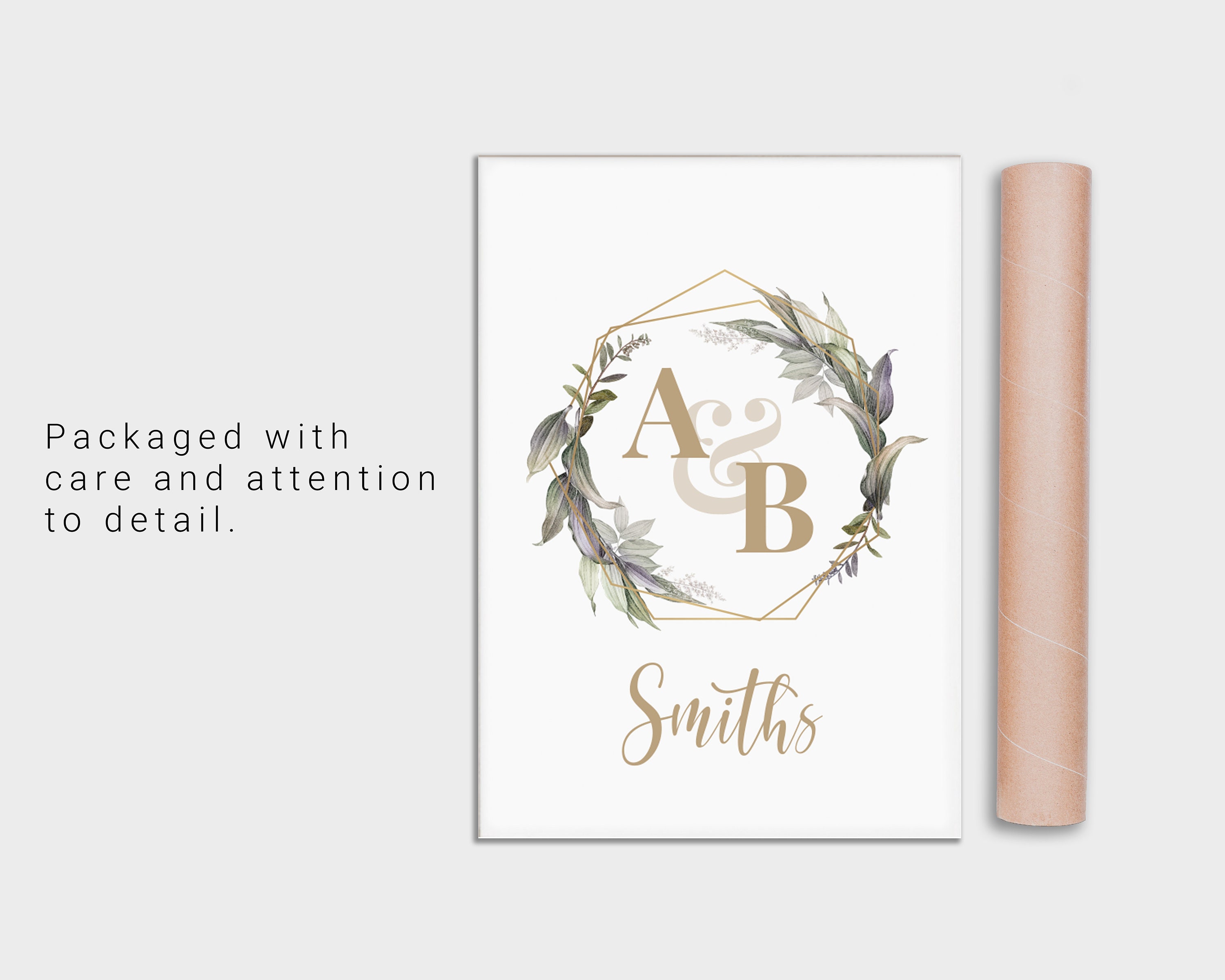 Poster personnalisé avec vos initiales et votre nom de famille Art ...