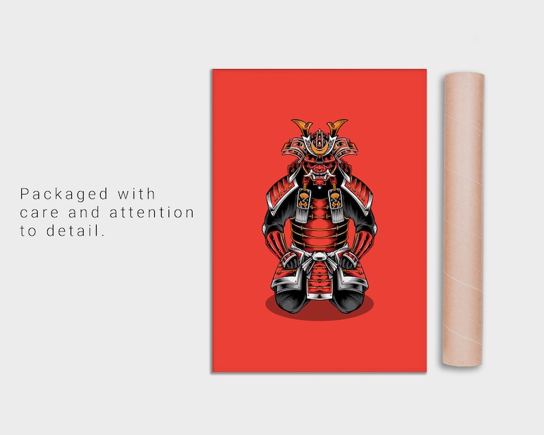 Resting Samurai Poster Drawing Art Minimalist Art Trendy Poster ...
