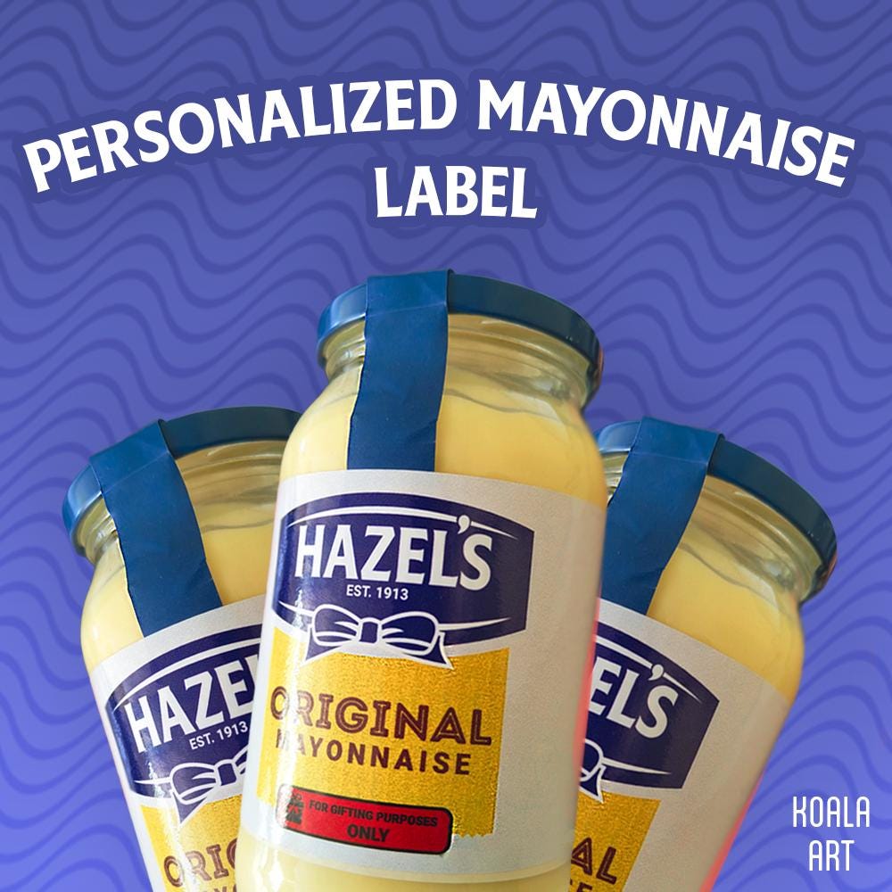 Personalized Mayonnaise Labels | Custom Name Labels for Jars | Perfect ...