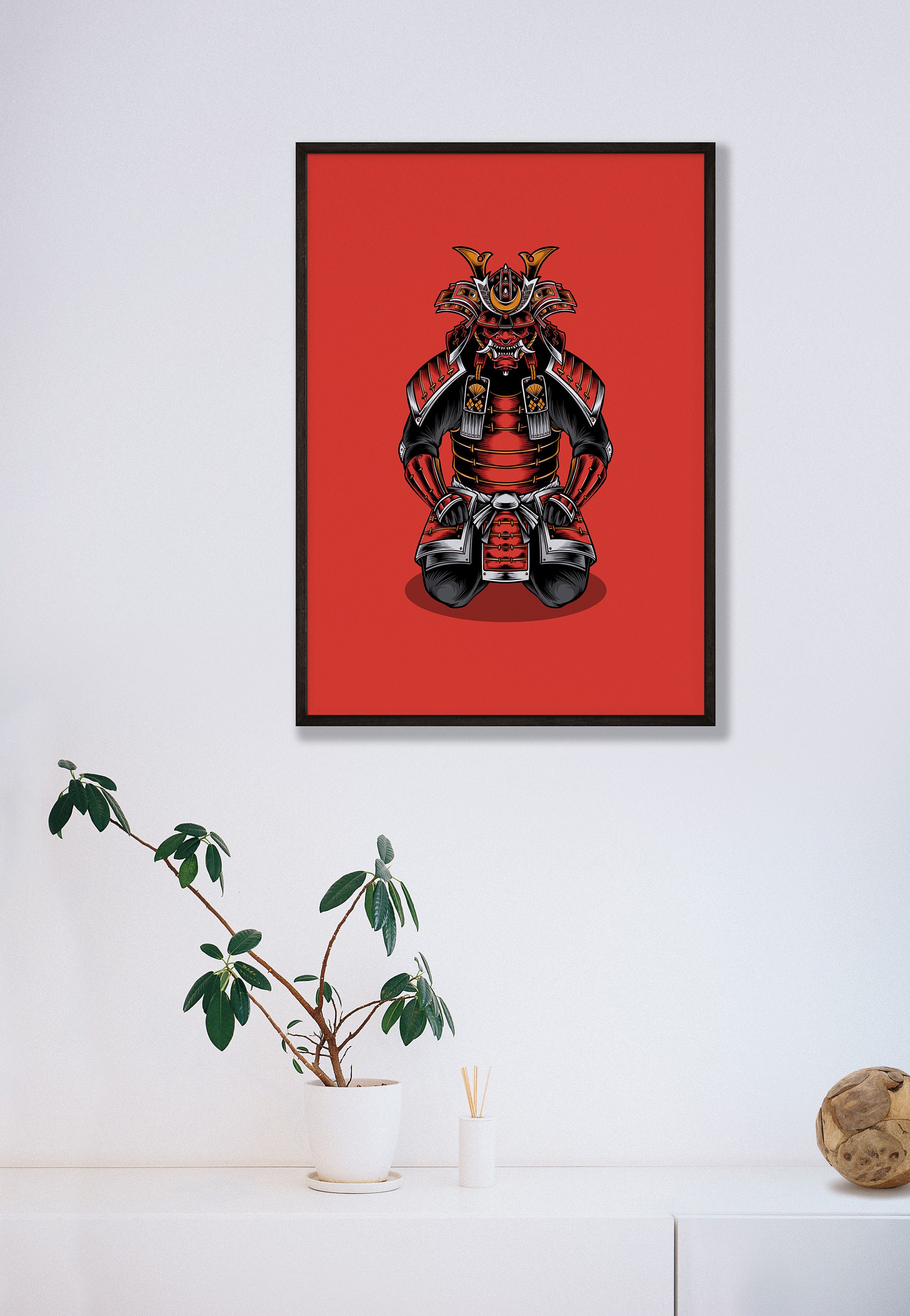Resting Samurai Poster | Drawing Art | Minimalist Art | Trendy Poster ...