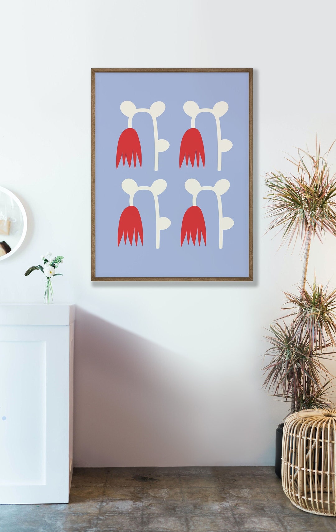 Affiche de fleurs dessinées III | Art mural de fleurs | Art de style ...
