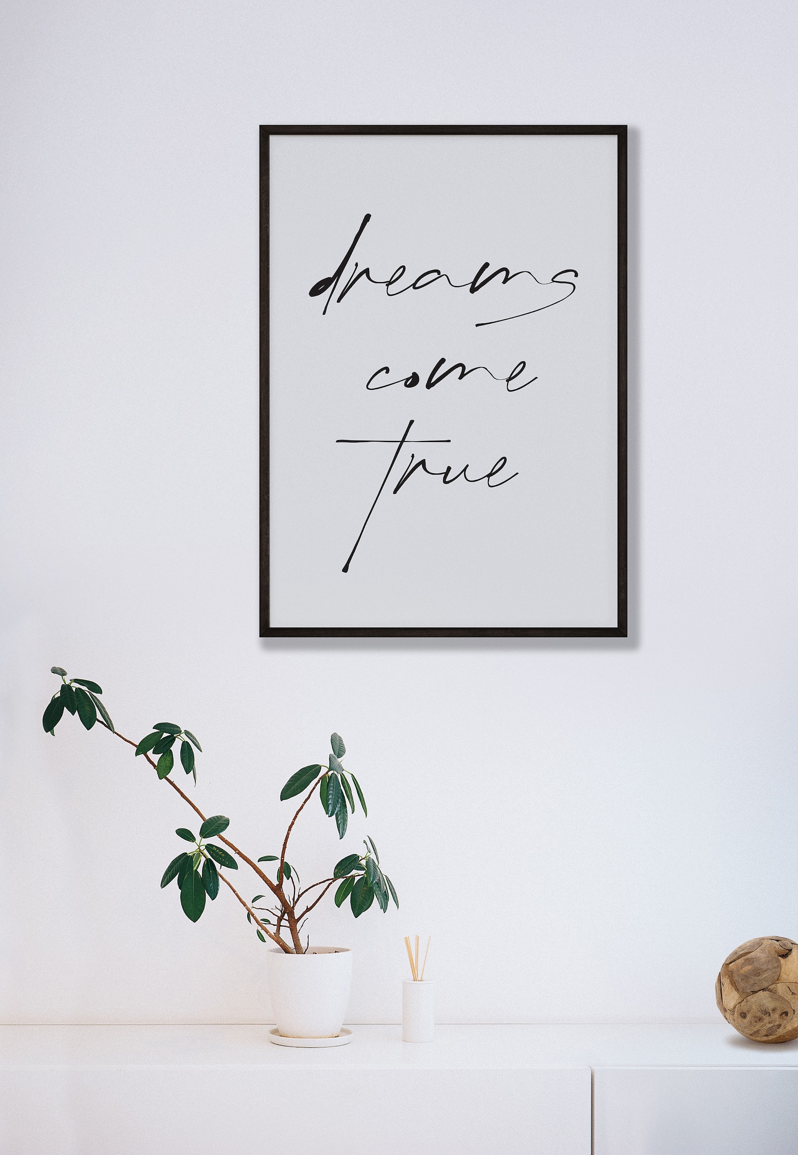 Dreams Come True Poster | Motivational Wall Art | Typography Style Art ...