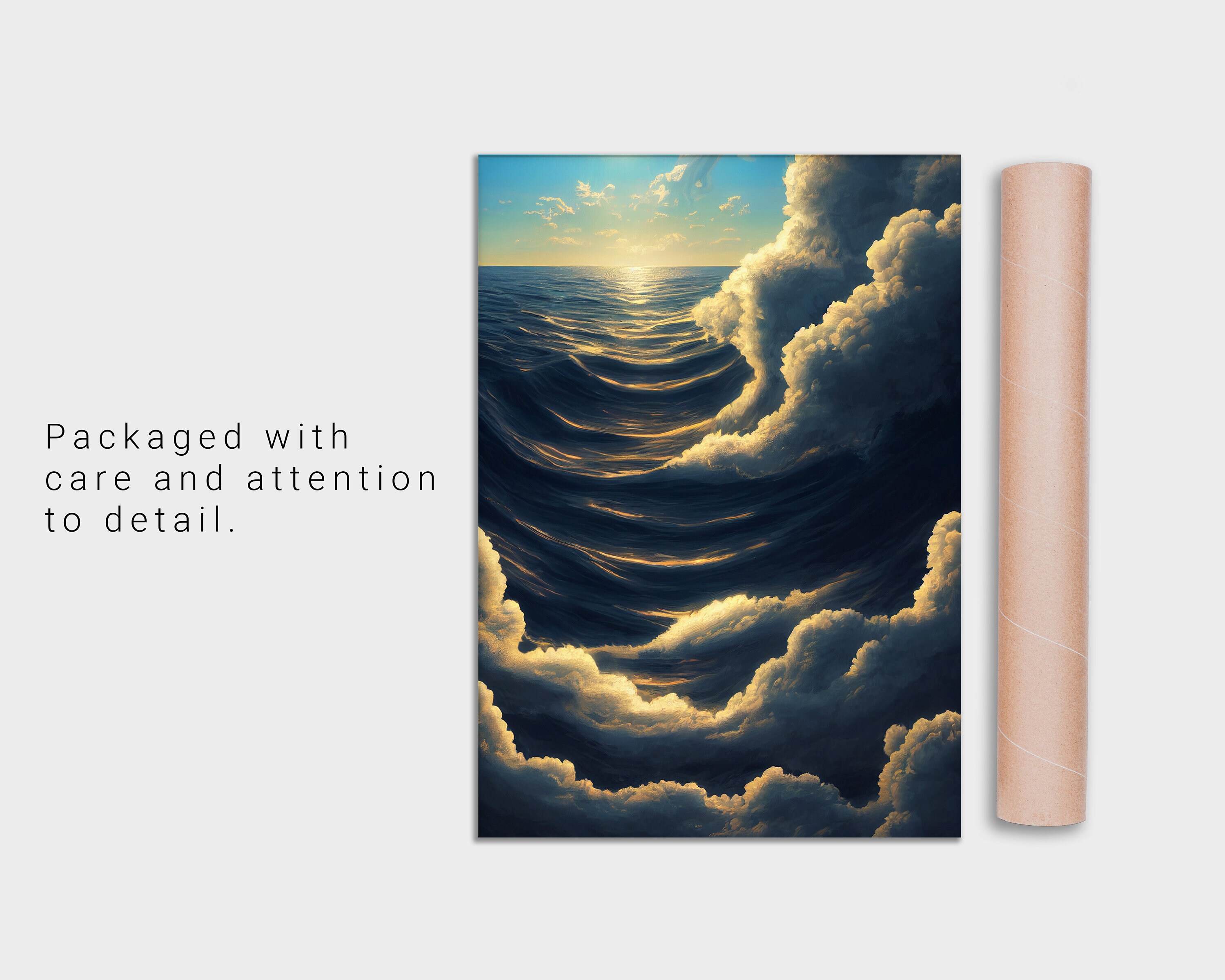 Clouds Ocean Sunset Poster Unique Ocean Sunset Poster Trendy Wall Art ...