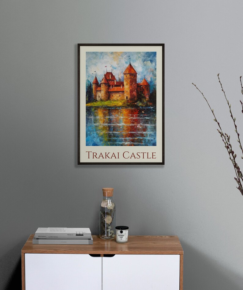 Painted Trakai Castle Lithuania Poster | Wall Art | Trendy Wall Art ...