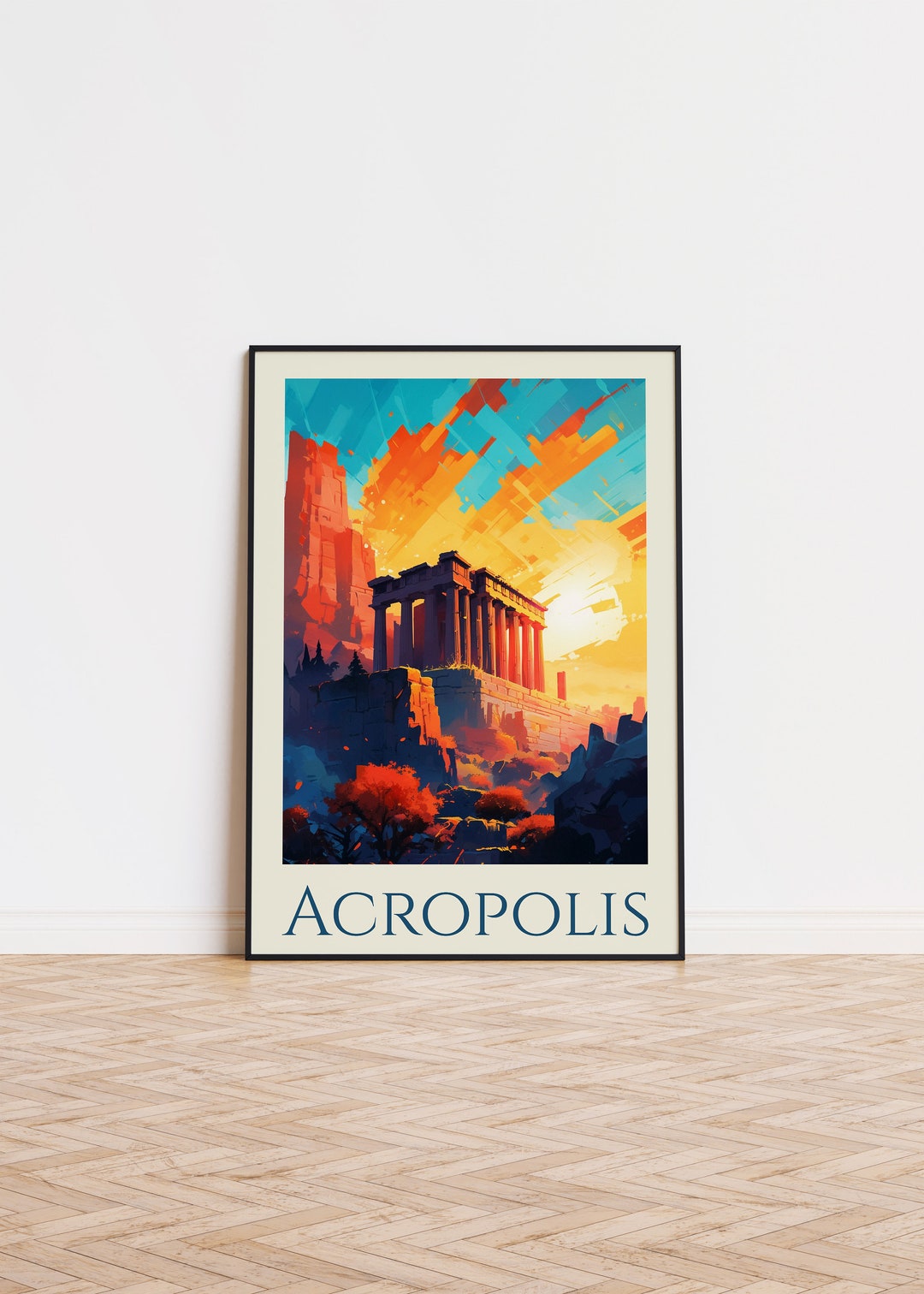 Painted Acropolis, Greece Poster | Wall Art | Trendy Wall Art | Trendy ...
