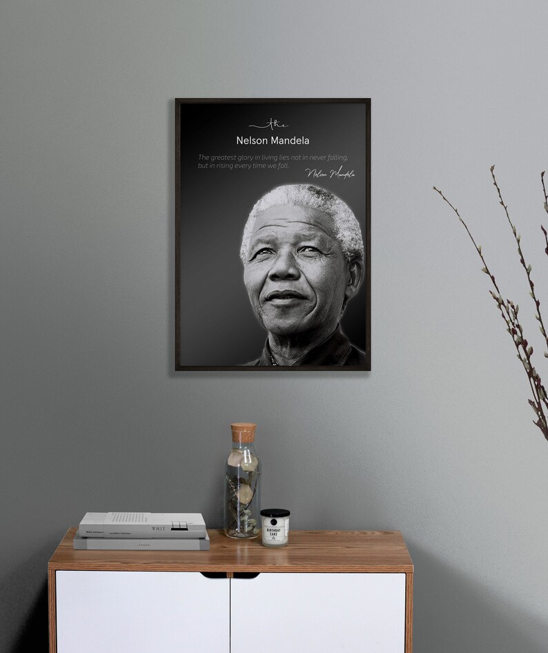 Nelson Mandela Inspirational Quote Poster Human Rights Wall Art for ...