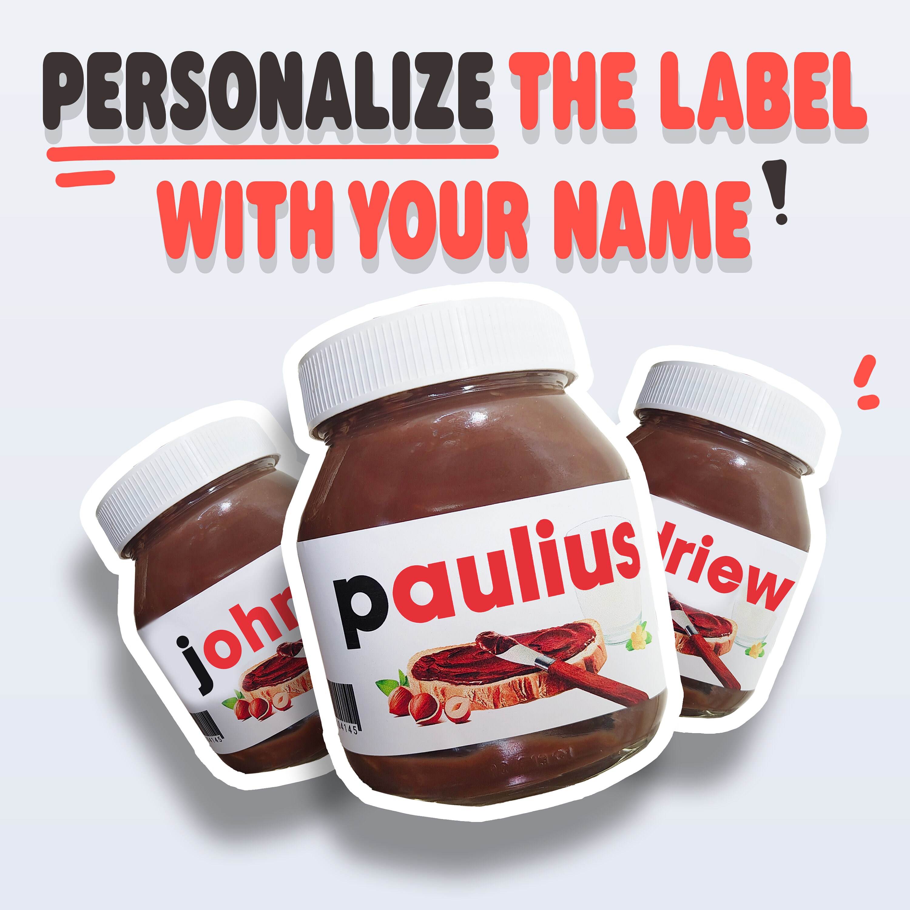 Personalized Chocolate Spread Label Vinyl Sticker - Add a Sweet Touch ...