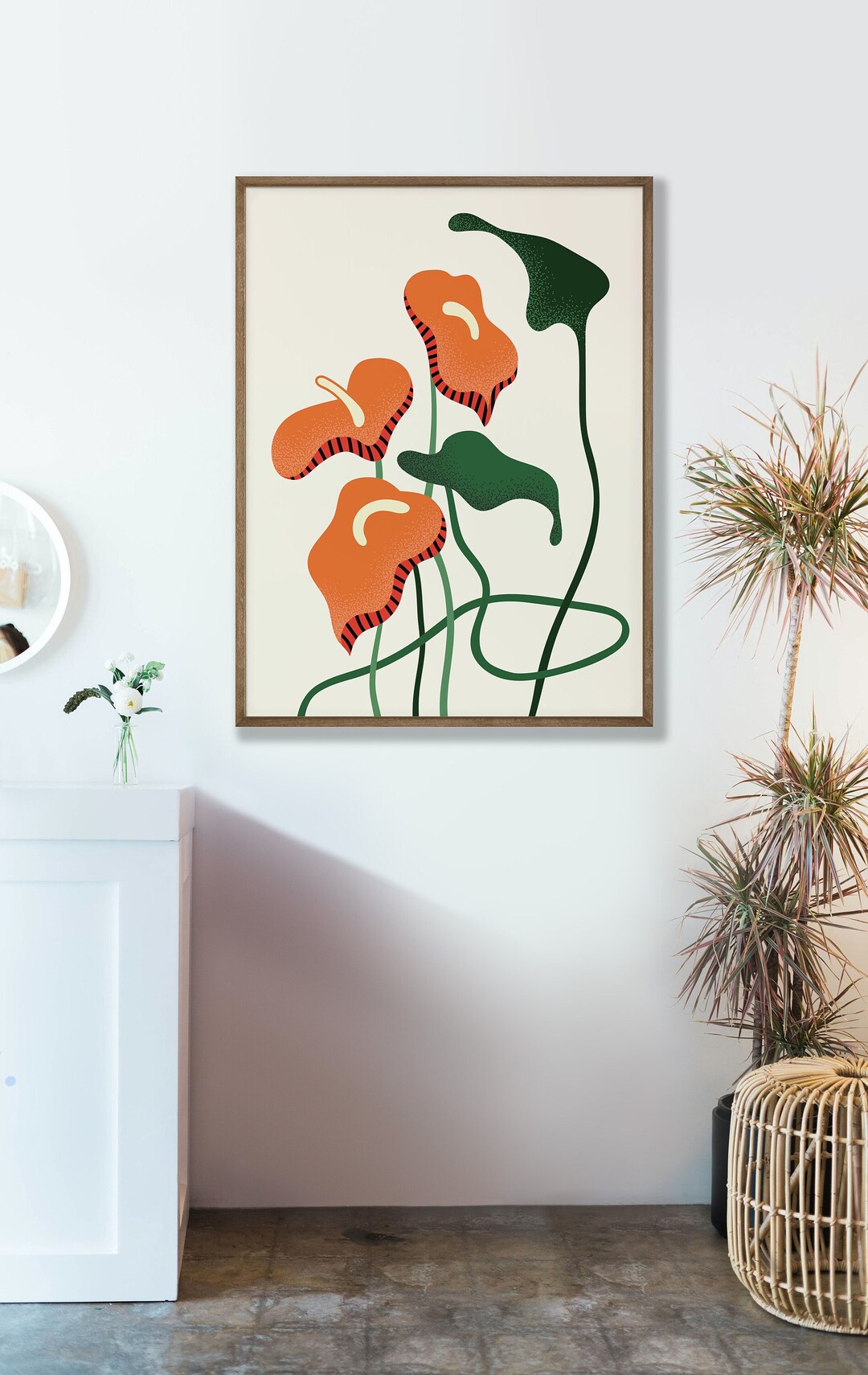 Orange Anthurium Poster I | Floral Wall Art | Colorful Style Art ...