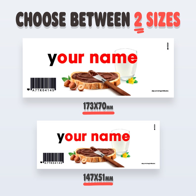 Personalized Chocolate Spread Label Vinyl Sticker - Add a Sweet Touch ...