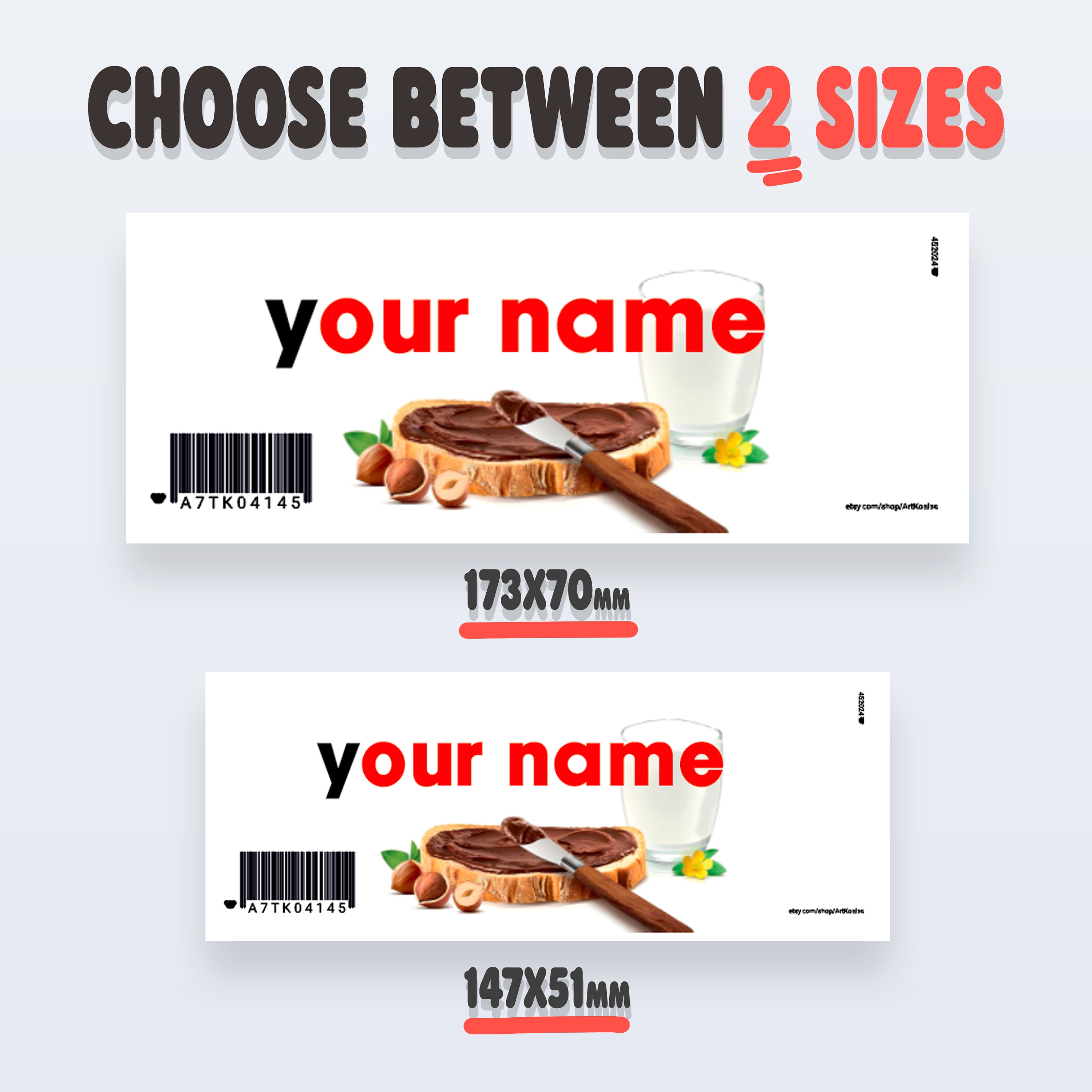 Personalized Chocolate Spread Label Vinyl Sticker - Add a Sweet Touch ...