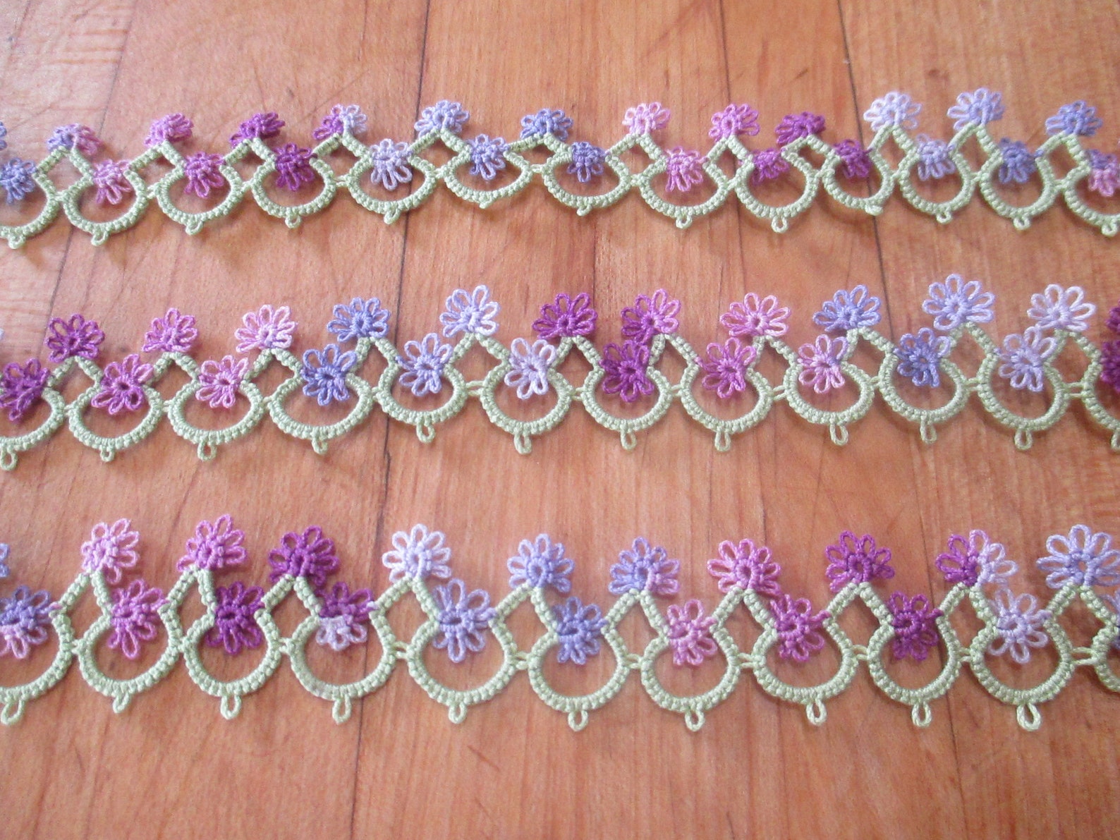 Fleurette Tatted Lace Trim 1 foot lengths | Etsy