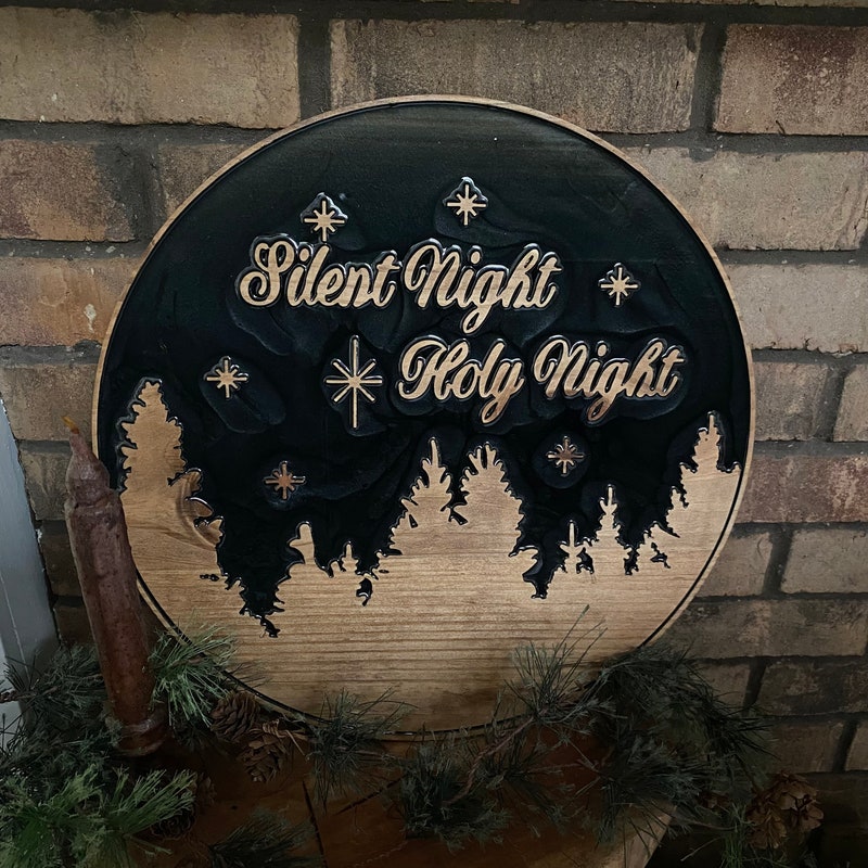 Silent Night Sign - Etsy
