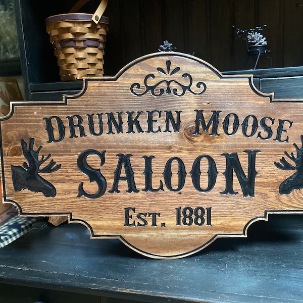 Wood Saloon Sign - Etsy
