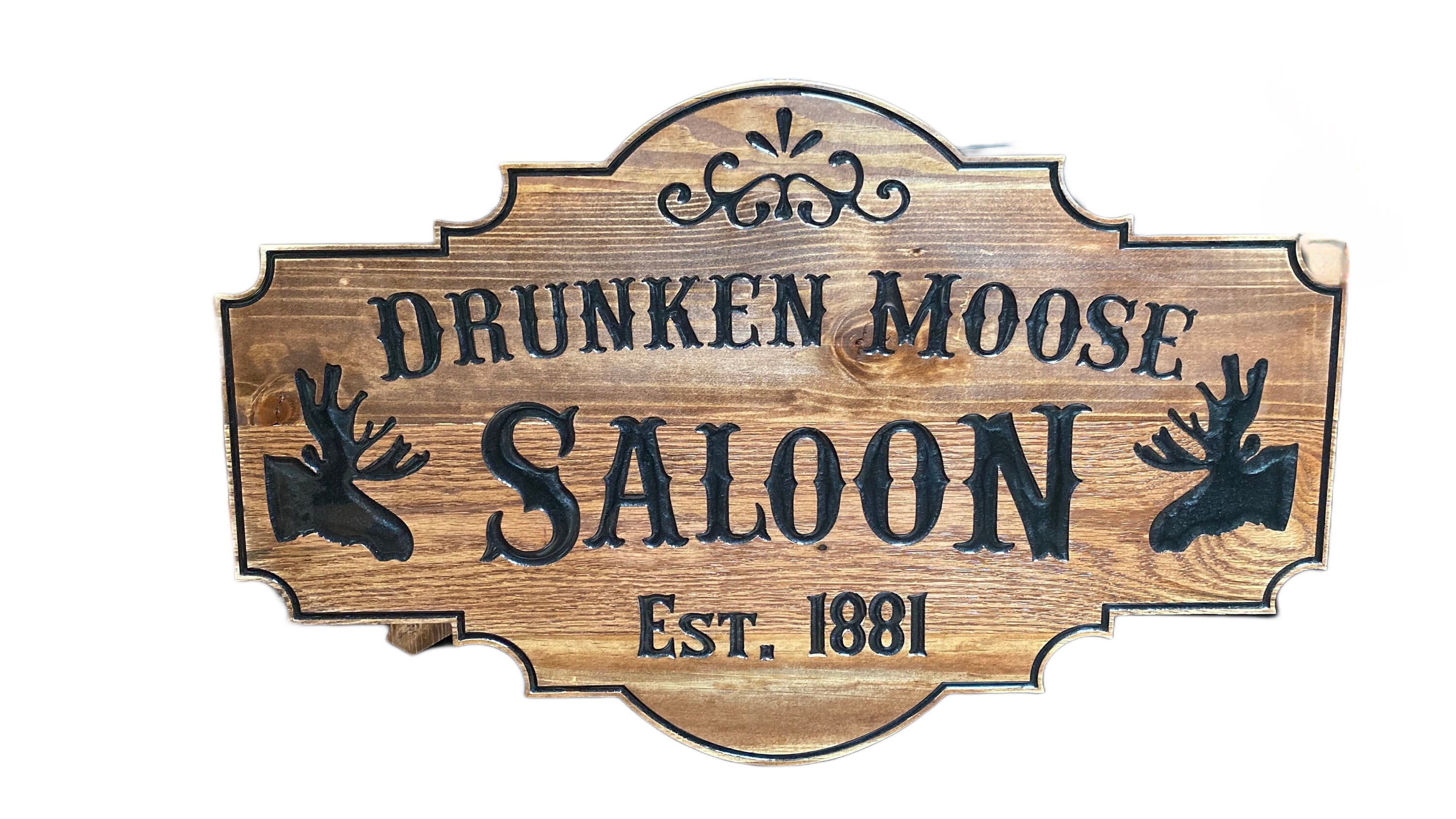 Drunken Moose Saloon Solid Wood Sign Handcrafted Rustic Decor ,epoxy ...
