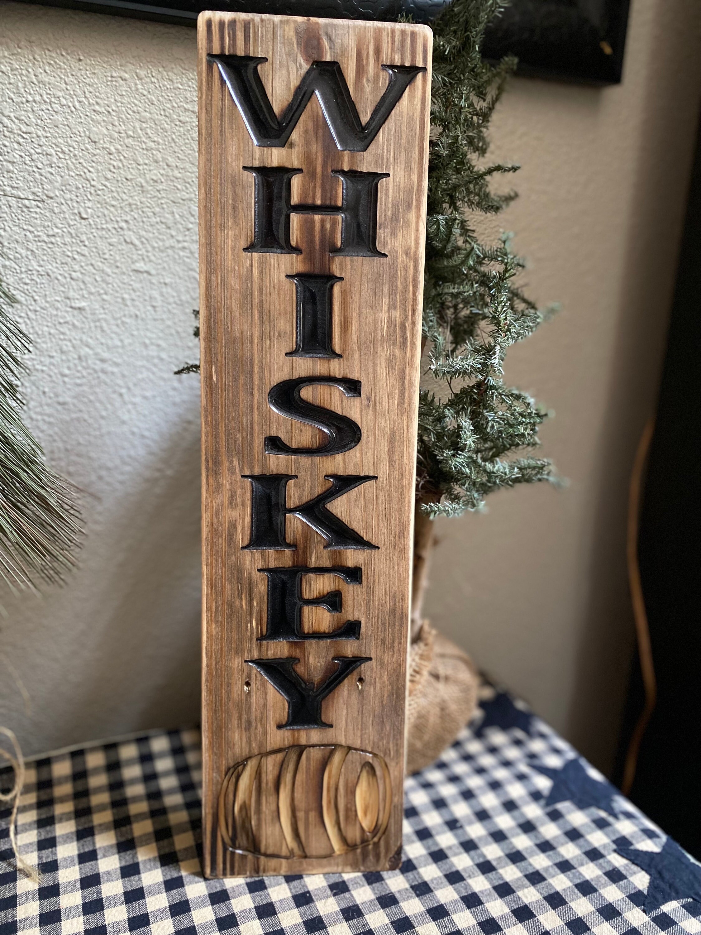 20 Vertical Whiskey Sign From Solid Reclaimed Wood - Etsy
