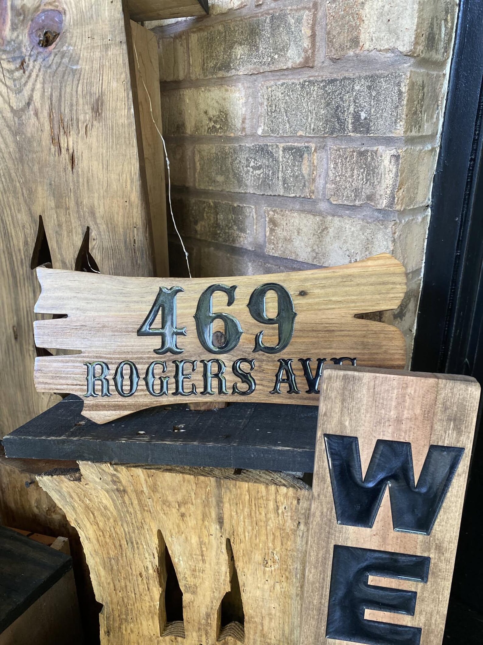 Personalized Log Shaped Sign: Solid Pine Wood, Epoxy Inlay, Rustic ...
