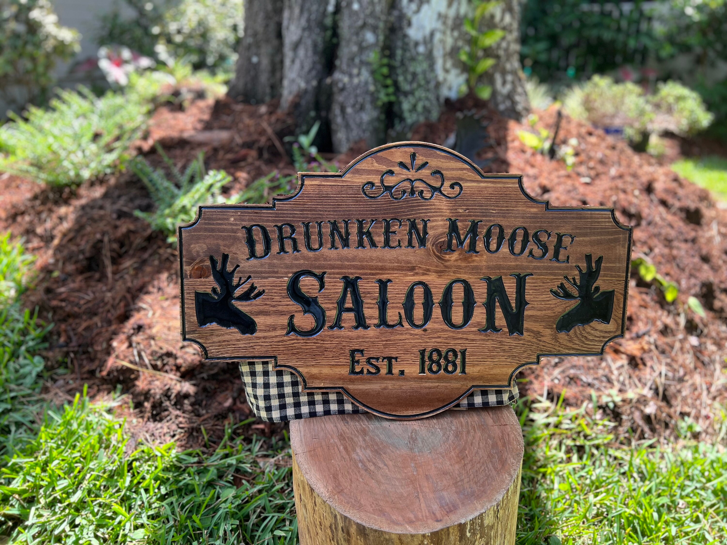 Drunken Moose Saloon Solid Wood Sign Handcrafted Rustic Decor ,epoxy ...