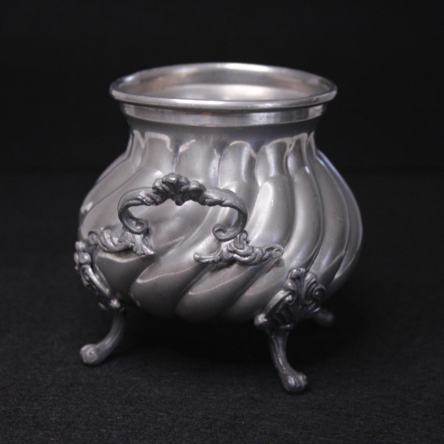 Vintage Pewter Footed Bowl Italian Flower Pot With Handles Small Pewter ...
