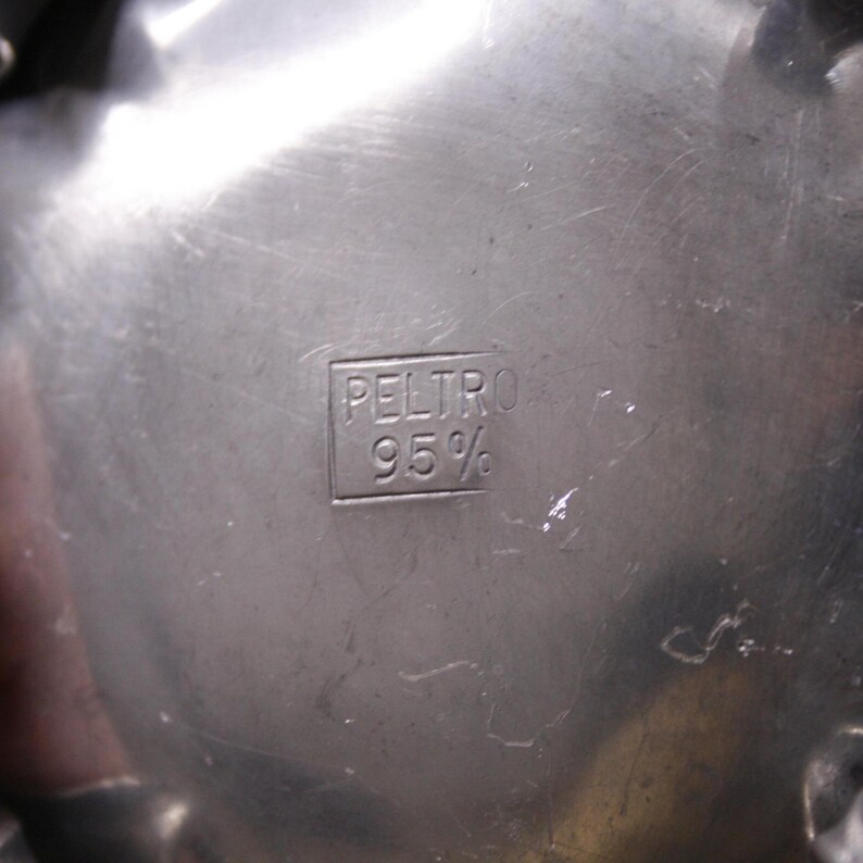 Vintage Pewter Footed Bowl Italian Flower Pot With Handles Small Pewter ...