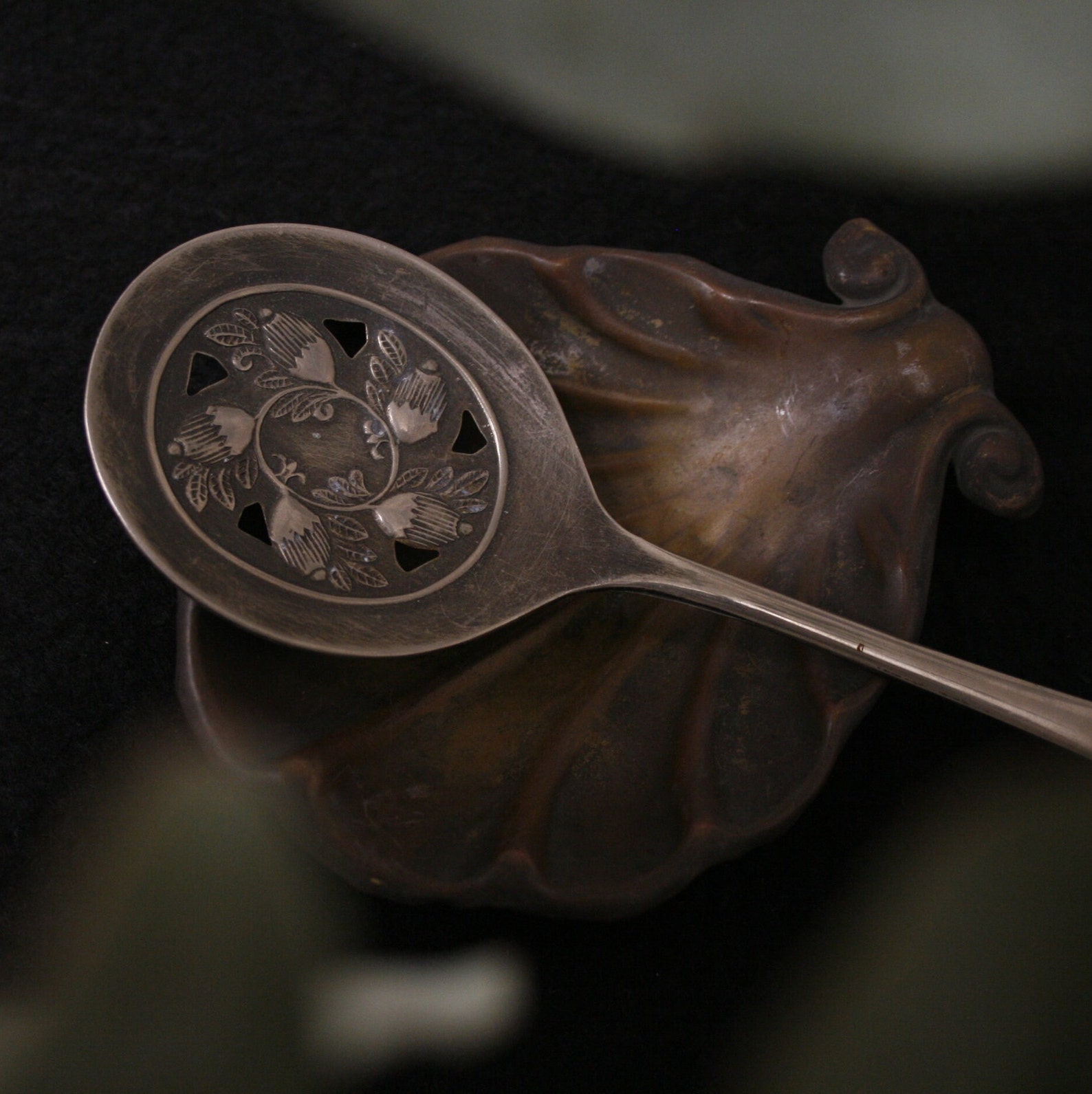 Silver Cranberry Serving Spoon Vintage Berry Spoon Large Serving Spoon ...