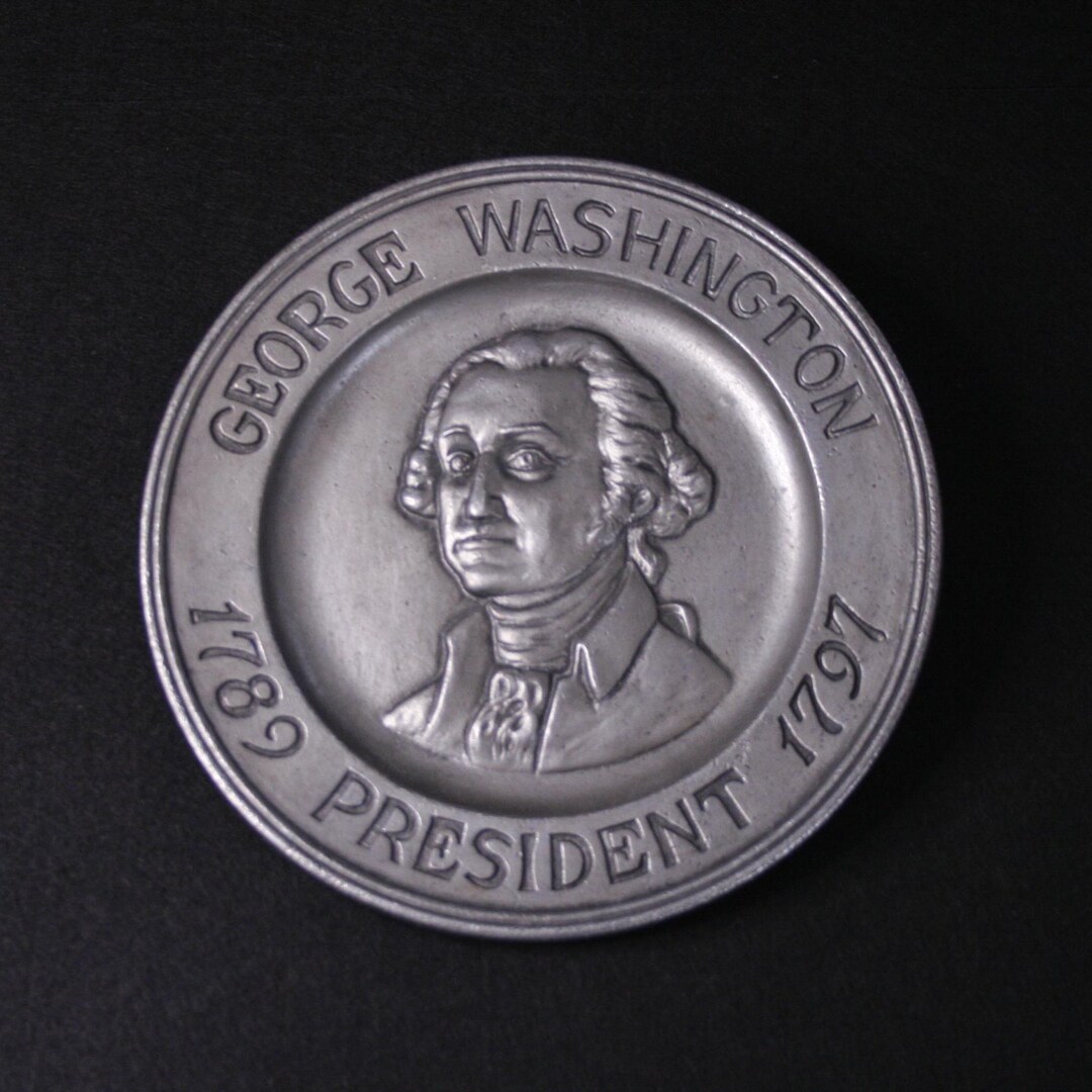 Sexton Vintage George Washington President Pewter Decorative Plate Wall ...