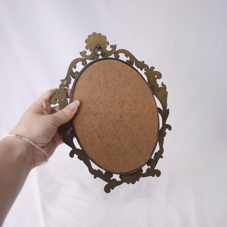 SET 4 Vintage Oval Brass Picture Frame Baroque Style Italian Metal ...