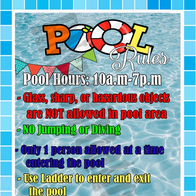 Pool Rules - Etsy