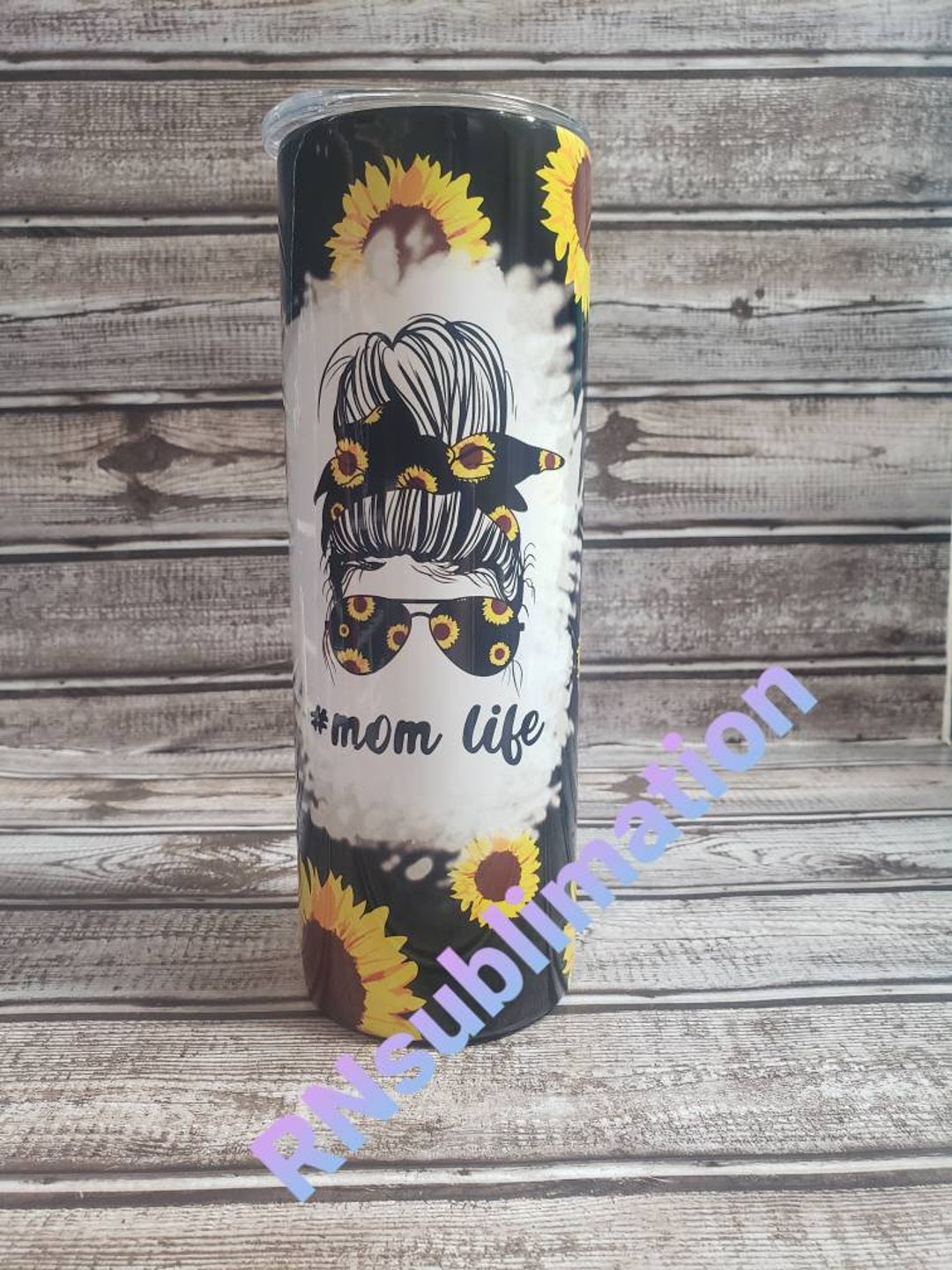 20oz Mom Life Sunflower Tumbler - Etsy